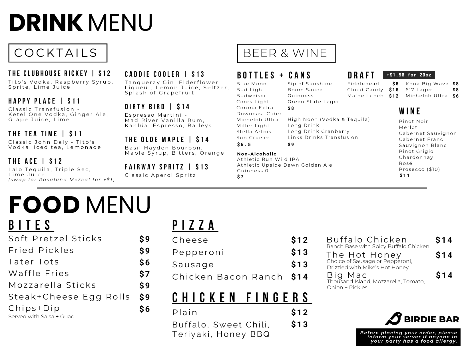 Be sure to check out the bar while you're here — we always have ...